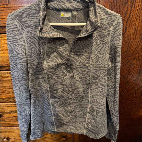 Zella | Tops | Zella Charcoal Zebra Pattern Jacket | Poshmark